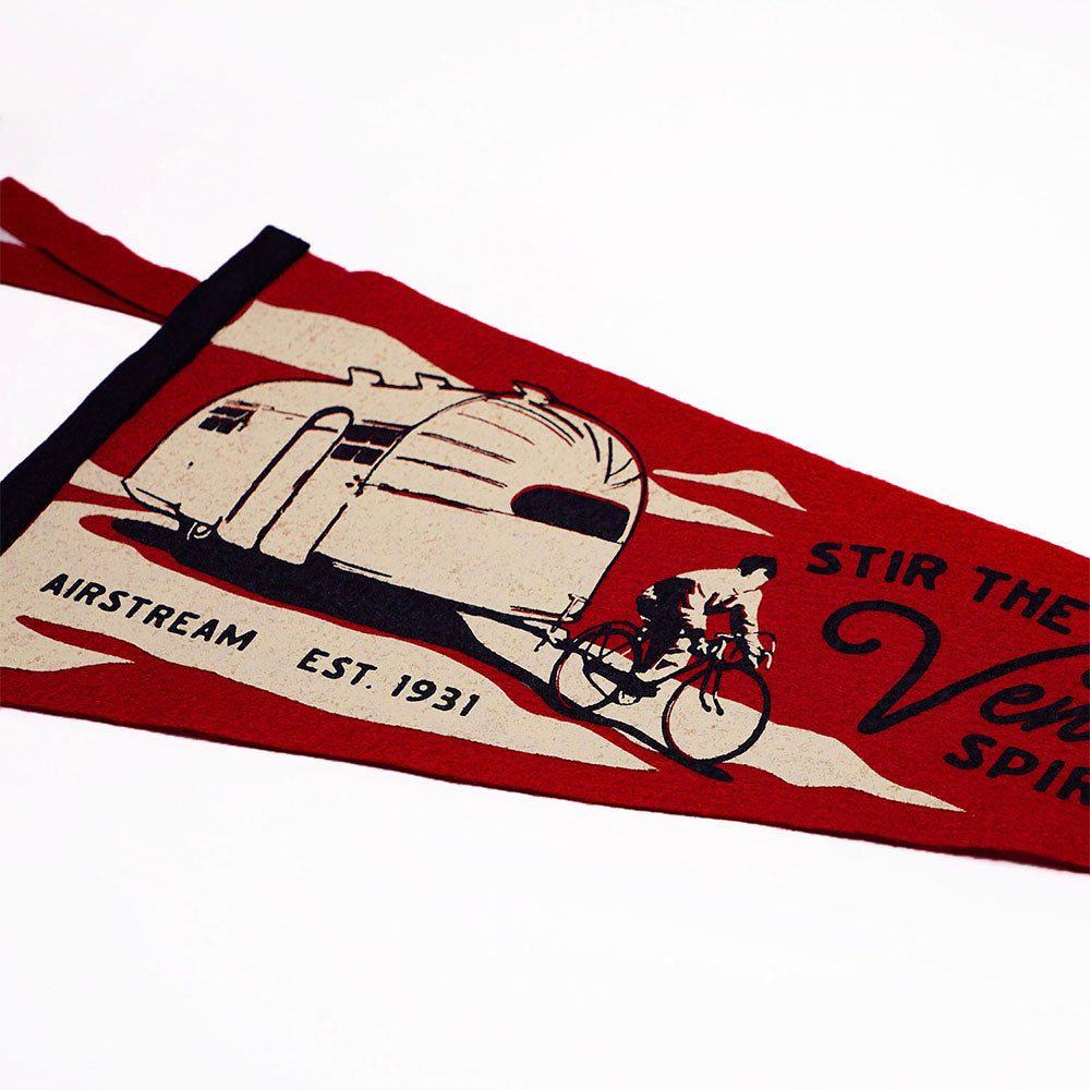 Bicycle Towing An Airstream Pennant Flag – Airstream Supply Company