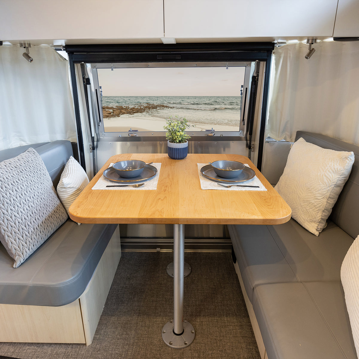 Airstream Wood Front Dinette Table Upgrade for Basecamp Travel Trailer ...